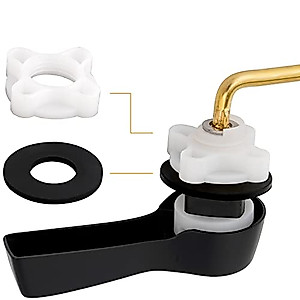 Hibbent 2 Pack Universal Front Mount Toilet Handle Tank Flush Lever Replacement Handle with 2 Pieces Stainless Steel Flapper Chains for Most Front Mount Toilets - Matte Black Finish Toilet Handle