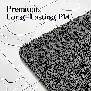 Sutera - Slide Guard Bath Mat, Non Slip, 23.6 x 17.5 Inch, Rubber Bathtub Mat for Wet Areas, Drains Odor Anti Slim Shower Floor Mat