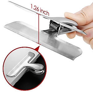 10 Pack Stainless Steel Chip Bag Clips, 3 inch and 4 inch Width, Danzix Durable Paper Seal Grip for Coffee Food Bread Bags, Kitchen Home Usage, 6 Small and 4 Large - Sliver
