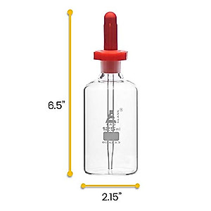 EISCO Dropping Bottle, 125ml (4.2oz) - Borosilicate 3.3 Glass - Eye Dropper Pipette and Dust Proof Rubber Bulb - Octagonal, Non-screw Top Labs