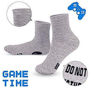 Do Not Disturb Gaming Socks, Gamer Socks Gifts for Teenage Boys Mens Womens Father Dad Hunband Sons Kids Game Lovers (as1, alpha, s, regular, regular, Grey Black)