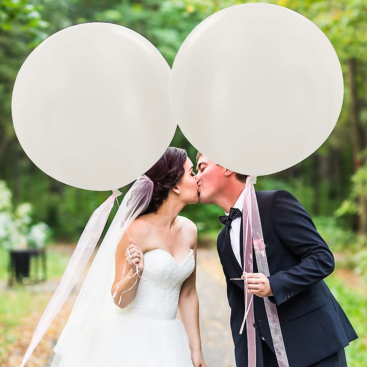 White Large Balloons 24 Inches 5 Jumbo Stuffing Balloons Giant Globe Strong Latex Big Round Balloon For Bridal Shower Decorating,Photo Shoot, Wedding, Baby Shower, Birthday Party Helium Quality
