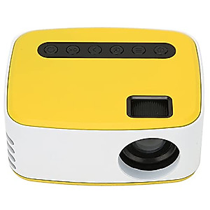 Mini WiFi Projector,LED USB Connection 1080P Inbuilt Speaker Portable Projector with Inbuilt Speaker for Home Camping Travel 100?240V,Bright Yellow(US Plug)