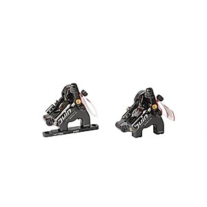 Juin Tech F1 Cable Actuated Hydraulic Bicycle Bike Disc Brake Caliper Set Extra Lightweight Hybrid Brake Set for Flat-Mount Road/Cyclocross/Gravel/E-Bike/Folding Bike use w/160mm 6" rotors (Black)