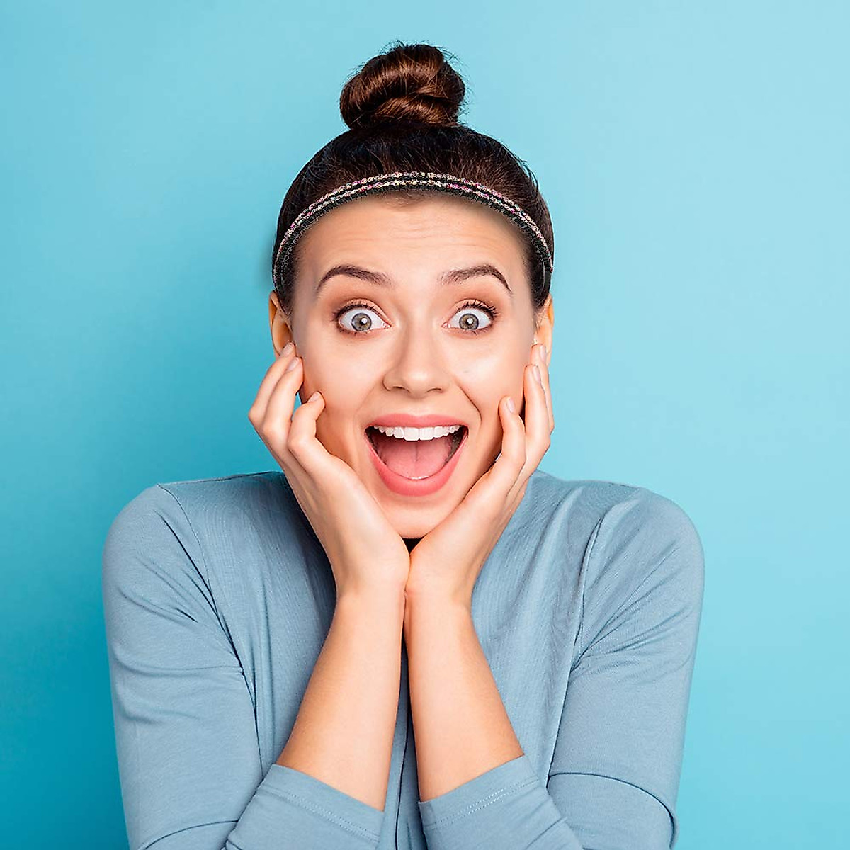 BKpearl 6 Pack Rhinestone Headbands, Fashion Teeth Hairband Double Row Non-slip Hair Hoop for Women Girls