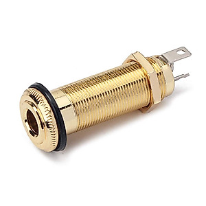 Threaded Cylinder Output Jack Flush Mount Stereo Mono Jack Plug Sockets 1/4 Inch 6.35mm Acoustic Electric Guitar Bass Chrome