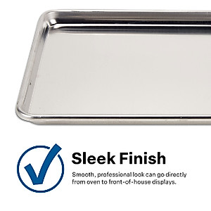 FSE SHP-26 Commercial Grade 20-Gauge Aluminum Sheet Pan/Bun Pan, Measure Oven (Recommended), 18' L x 26' W x 1-1/8' H (Full Size), Pack of 12