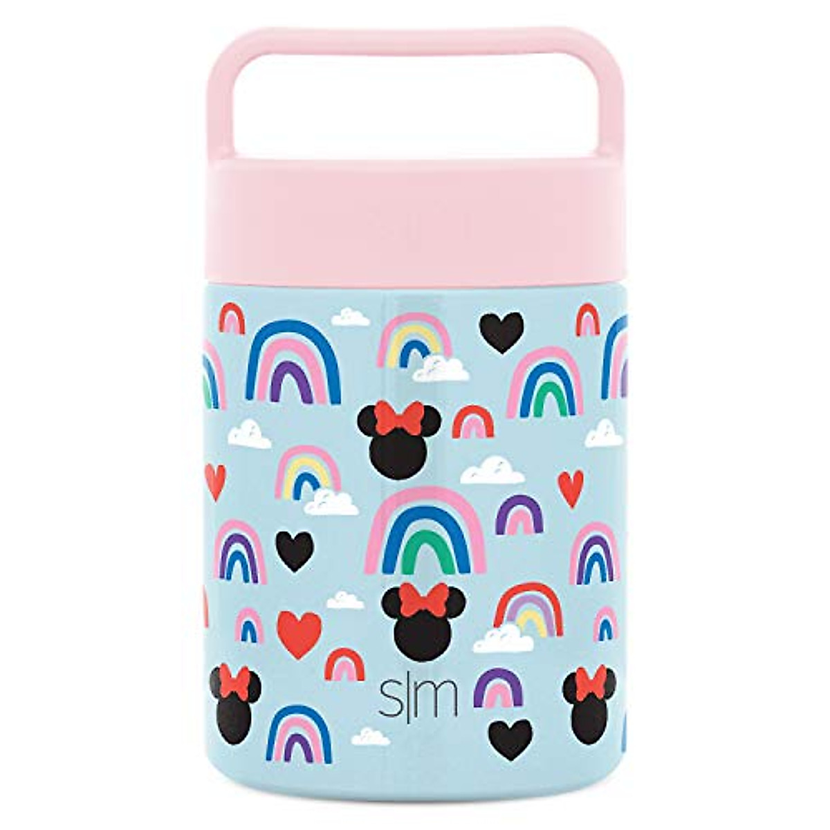 Simple Modern Food Jar Thermos for Hot Food | Reusable Stainless Steel Vacuum Insulated Leak Proof Lunch Storage for Smoothie Bowl, Soup, Oatmeal | Provision Collection | 12oz | Minnie Mouse Rainbows