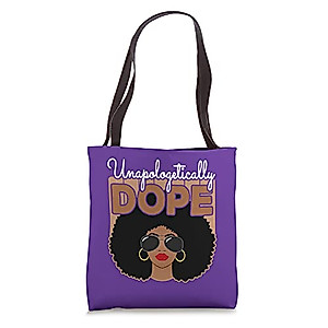 Unapologetically Dope Black Pride Afro American Purple Tote Bag