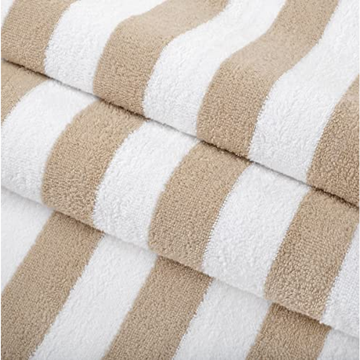 Arkwright Oversized California Beach Towels - (Pack of 4) Absorbent, Quick Drying, Ringspun Cotton Pool Towel, Perfect for Hotel, Spa Hot Tub, and Bath, 30 x 70 in, Beige