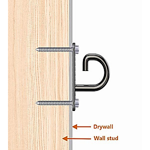 OUUO Wall Mount Workout Anchors for Resistance Bands,Body Weight Straps,Strength Training, Yoga, Home Gym, Physical Therapy Exercise and Closed Loop Bands (Gun-Black)