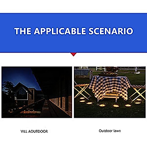 BLUEGUAN 14 Pack Solar Ground Lights, 8 LED Light Beads, Waterproof and Bright for Outdoor Gardens, Landscape Lamps for passages, courtyards, Decks, lawns, patios and walkways (Warm)