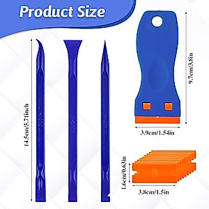 Plastic Scraper Portable Cleaning Scraper Replacement Window Scraper Scraper Tool with 10 Pcs Scraper Blades and 3 Pcs Double-Head Non Scratch Scraper for Sticker Labels Decals Cleaning