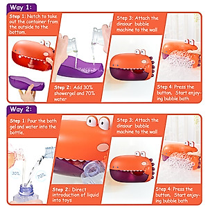 Grechi Dinosaur Bath Toys,Baby Bath Toys for The Baby Bathtub,Toddler Bath Toys Automatic Bubble Machine,Plays 12 Children’s Songs,Bath Bathtub Toys Makes Gifts for Toddlers Age 18m+ Girl Boy