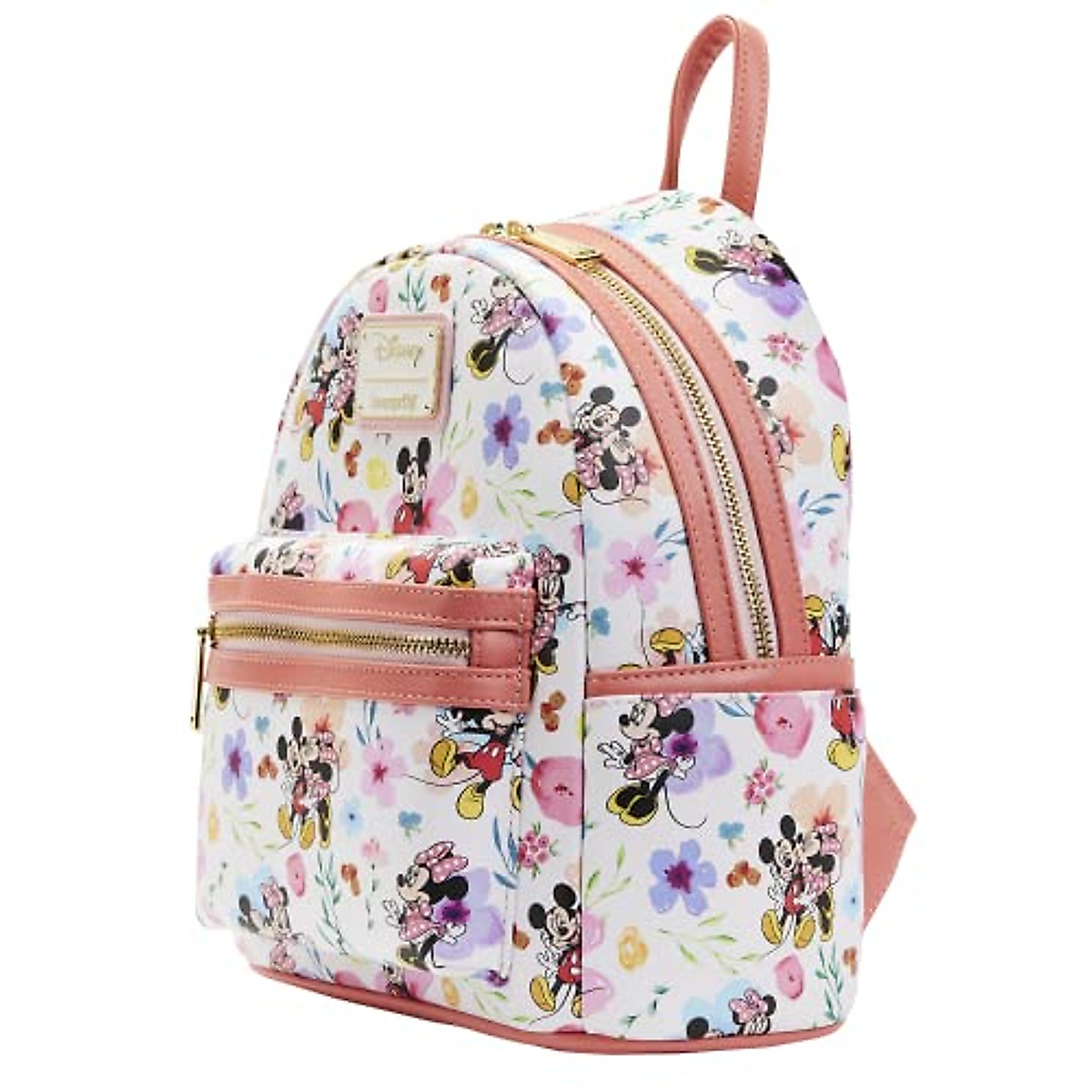 Loungefly Disney Mickey Minnie Mouse Mini Backpack Handbag AOP Floral