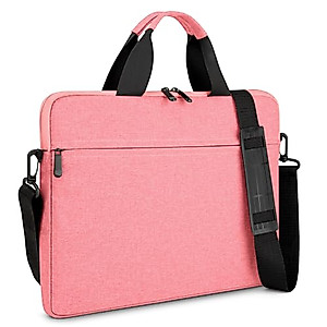 MicaYoung 15.6-16 Inch Laptop Sleeve Shoulder Bag Waterproof Notebook Chromebook Computer Carrying Case Compatible with 15.6 inch Acer Asus Dell HP Thinkpad, Pink