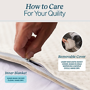 Quility Weighted Blanket for Kids & Toddlers - 5 LB Kids Weighted Blanket for Cooling & Heating - 100% Cotton Blanket w/Glass Beads, Machine Washable - 36"x48", Ivory