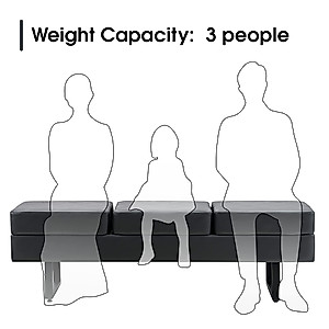 BarberPub Waiting Room Chairs, Heavy Duty Office Guest Reception Bench, Faux Leather Upholstered Lobby Chairs for Salon, Conference Room 7008 (Dark Grey)