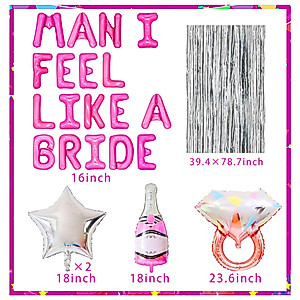 JeVenis Man I Feel Like a Bride Banner Balloons for Western Cowgirl Last Rodeo Hoedown Nash Bash Nashville Bachelorette Party Decorations