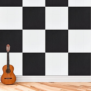 BXI Sound Absorber - 16 Pack Self-adhesive 12 X 12 X 0.4 Inches Acoustic Absorption Panels, Tackable Sound Absorbing Panels for Wall and Ceiling Acoustic Treatment