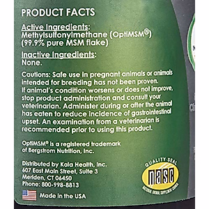 PeakTails MSM Powder for Dogs, 1 lb, Hip and Joint Support Supplement, 99.9% Pure Distilled MSM, Made in The USA