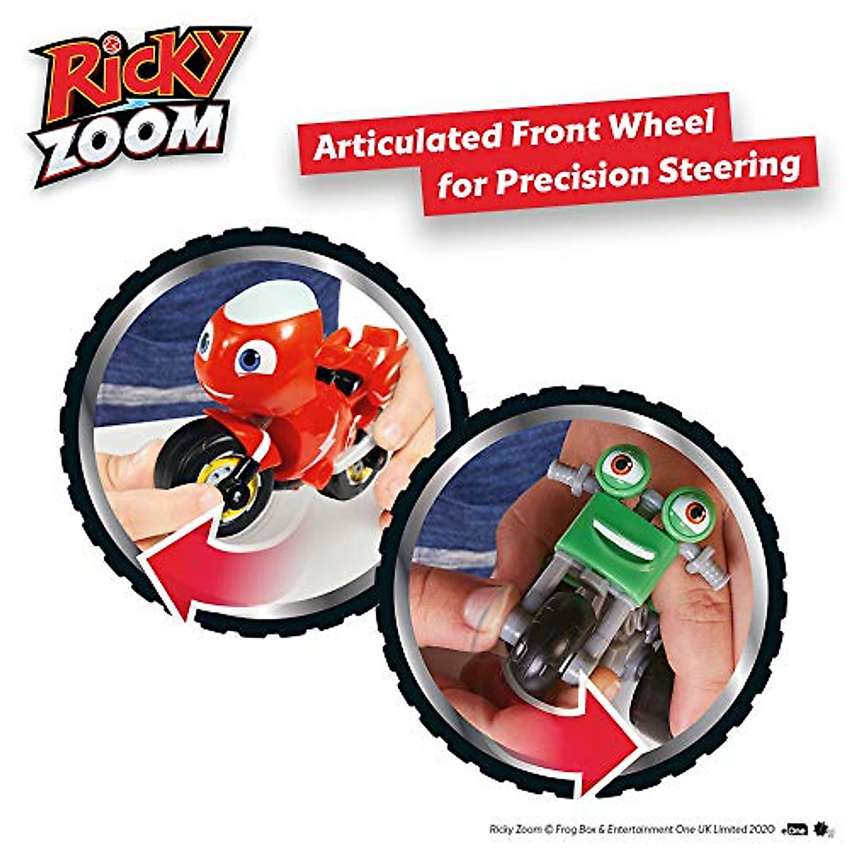 Ricky Zoom & DJ 2 Pack – 3-inch Action Figures – Free-Wheeling, Free Standing Toy Bikes for Preschool Play, Multi