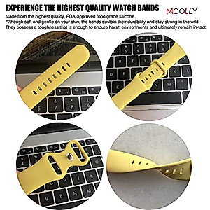 MOOLLY Band Compatible with Apple Watch Band 38mm 40mm 41mm 42mm 44mm 45mm 49mm, Soft Silicone Watch Strap Replacement Sport Band for iWatch Band Ultra SE Series 8/7/6/5/4/3/2/1 Sport & Edition (Pollen Yellow, 41mm/40mm/38mm S/M)