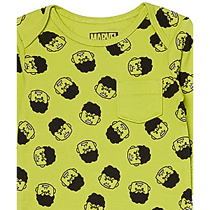 Amazon Essentials Disney | Marvel | Star Wars Baby Boys' Cotton Coveralls, Pack of 3, Marvel Friends, 12 Months