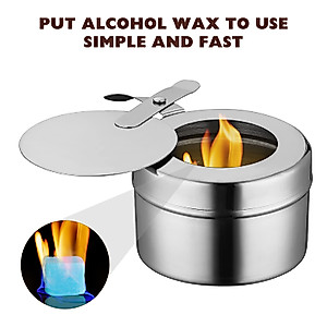 Kichvoe 2pcs Stainless Steel Chafer Wick Fuel Holder Canned Heat Holder Chaffing Dishes Replacement for Buffets Catering Event