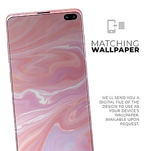 DesignSkinz Marbleized Pink Paradise Protective Vinyl Decal Wrap Skin Cover Compatible with The Samsung Galaxy S20 (Screen Trim & Back Glass Skin)