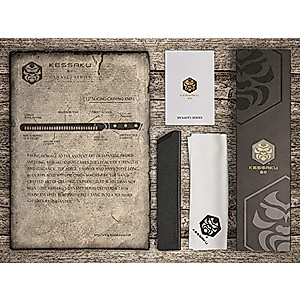 KESSAKU Carving Knife - 12 inch - Dynasty Series - Razor Sharp - Granton Edge - Forged ThyssenKrupp German High Carbon Stainless Steel - G10 Garolite Handle with Blade Guard