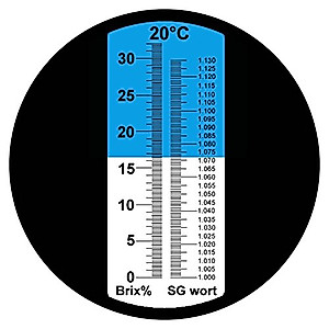 TRZ Brix Refractometer with ATC, Handheld Refractometer,Dual Scale-Specific Gravity 1.000-1.130 and Brix 0-32% for Beer Wine and Fruit
