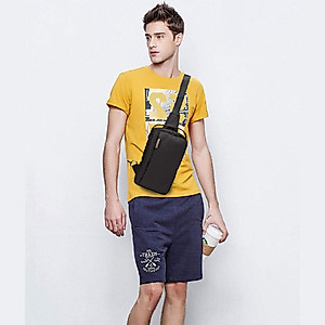 YUKABAN Sling Bag Water Resistant Shoulder Chest Crossbody Bags Sling Backpack for Men Women (Black)