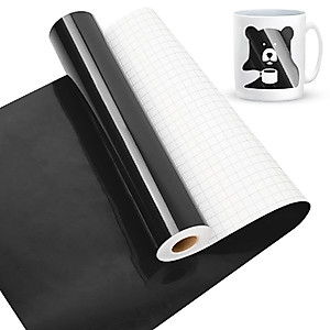 Glossy Black Permanent Vinyl for Cricut, Lya Vinyl Glossy Black 12" x 50Ft Permanent Adhesive Vinyl Roll for CRI-Cut, Silhouette Cameo, Vinyl Roll for Craft Cutter