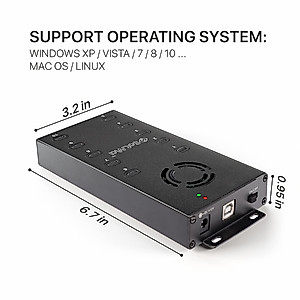 SotMa 10 Port USB C 2.0 Hub - USB Type C Hub - Multi-Port USB-C Hub - Powered USB C Expander for Mining - USB C Big Power Splitter with 12V 10A Power Adapter, LEDs, Mounting Bracket - Black