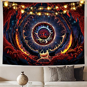vavalad The Eye Tree of Life Tapestry Nature Plant Black Light Tapestry in Dark Tree of Life Tapestry Reaction Moon Tapestry Poster Wall Hanging Bedroom