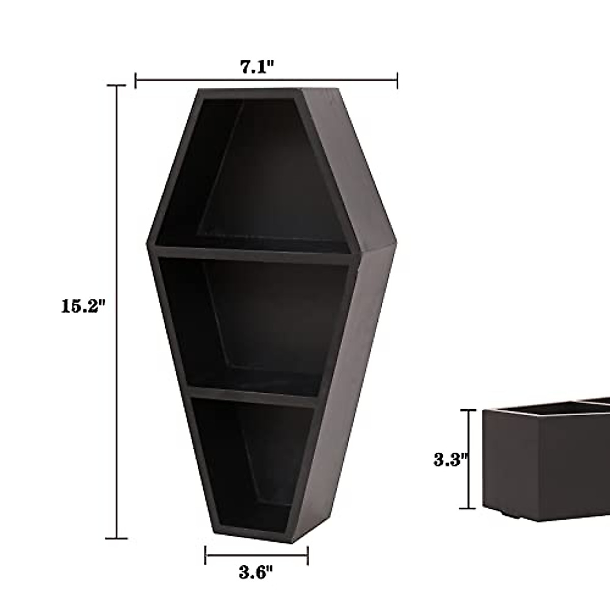 U/D Coffin Shelf Coffin Bookshelf Gothic Room Decor Floating Shelves Witchy Gifts for Halloween,Grunge Room Decor,Skull Wall Decor