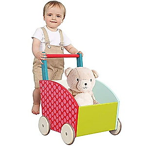 labebe - Baby Walker for Girl&Goy, 4 Wheels Walker Toy, Push/Pull Wagon Cart for Kid, Baby Learning Walker, Toddler Push Toy for 1-3 Years Old, Outdoor Activity Walker Infant, Wooden Child Wagon Green