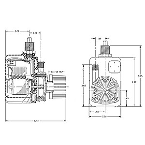 Little Giant PE-2YSA 115 Volt, 1/40 HP, 300 GPH Glass-Filled Polyester Submersible Parts Washer Pump for Aqueous Solutions or UL-listed Solvents with 6-Ft. Power Cord (plug-less), Black, 518550