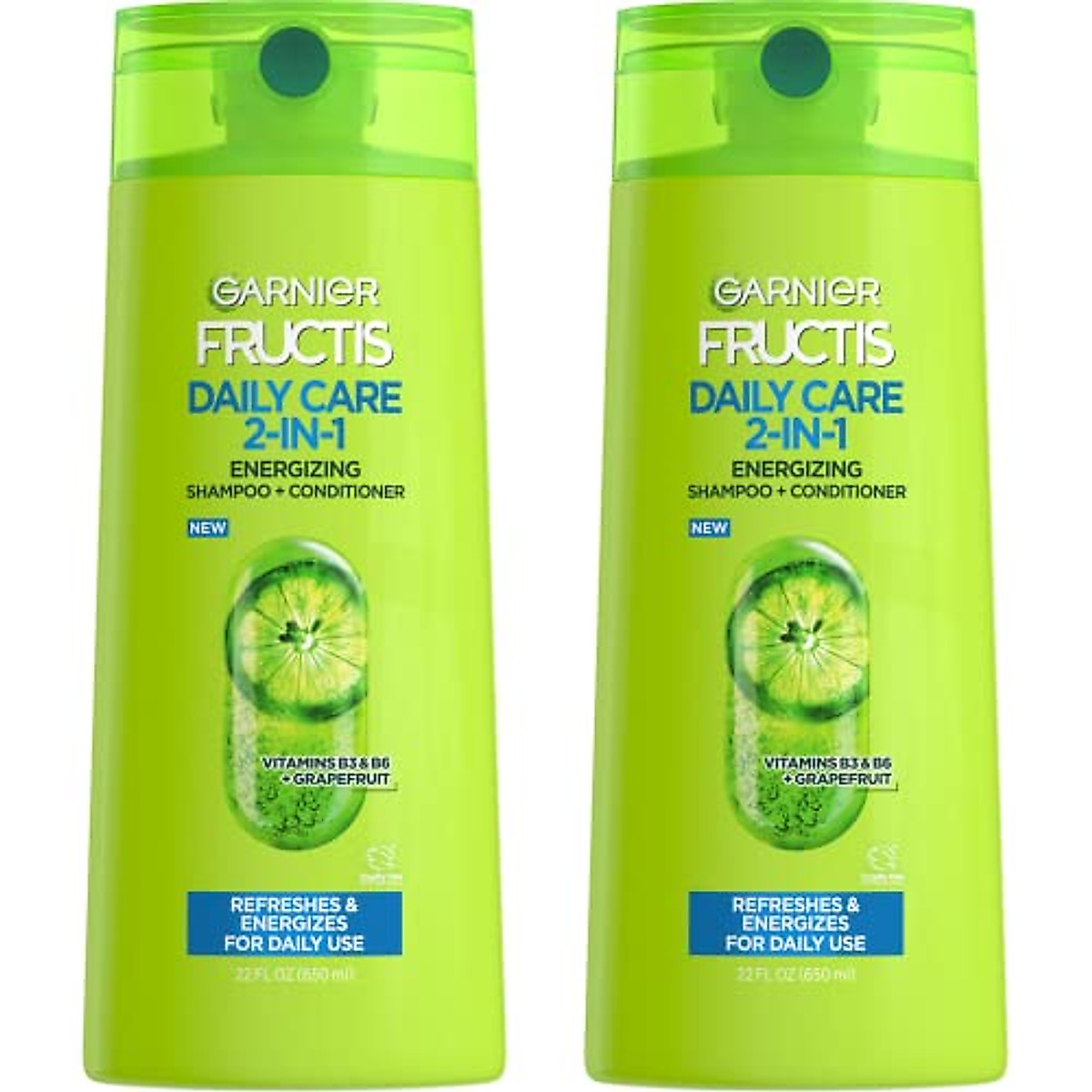 Garnier Fructis Fortifying 2-in-1 Shampoo and Conditioner for Stronger-Looking Hair with Touchable Softness, Daily Hair Care for Men and Women, Vegan, Paraben-Free 22 Fl Oz, 2 Count