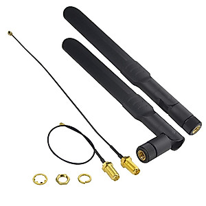 XINGYHENG 2Pcs 2.4G 5G 5.8G Dual Band Glue Stick Antenna Omnidirectional High-gain with Female Pigtail Cable 6.5 inch for Router Antenna