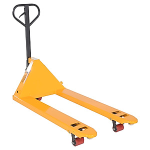 Vestil PM5-2748-Y Yellow Standard Pallet Truck, 5500 lbs Capacity, 48" Length x 27" Width Fork
