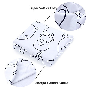 Sviuse Cat Blanket Twin Size Blanket Cat Gifts for Cat Lovers Soft Flannel White Cats Pattern Throw for Girls Women Kids (60" X 80", Cat 2)
