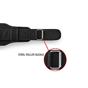 ROBOX Weight Lifting Belt, Gym, Back Support, Bodybuilding, Fitness, Training, Lumbar Support, Neoprene Workout Belt for Men and Women (Medium, Full Black)