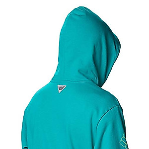 Columbia Men's PFG Running Line Hoodie, Tropic Water/Lime Glow Dorado, X-Large