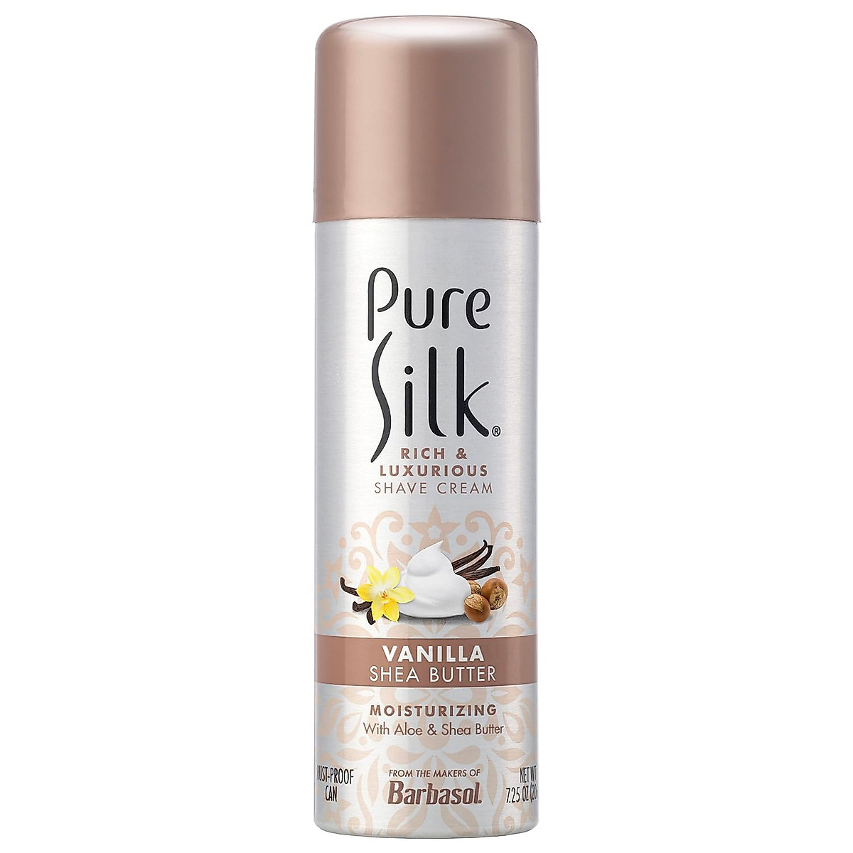 Pure Silk Vanilla Shea Butter Spa Therapy Shave Cream for Women, 7.25 oz, Pack of 6