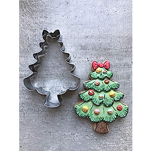 LILIAO Christmas Cookie Cutter Set, 4-pc, Pickup Truck with Christmas Tree, Christmas Tree, Light Bulb and Christmas Ornament Biscuit Fondant Cutters, Stainless Steel