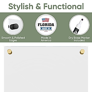 Ships Next Day, Made in USA - Acrylic Dry Erase Board | Non-Magnetic Dry Erase Board | Hanging Frameless White Board | Acrylic for Office, School and Home Walls | for Kids & Adults (Clear - 11x14)
