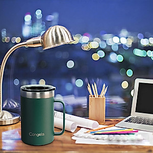 Congela 18oz stainless steel insulated coffee mugs with handle, double wall stainless coffee mugs, coffee tumblers 2Pack (Forest+Desert Sage,18oz 2Pack)