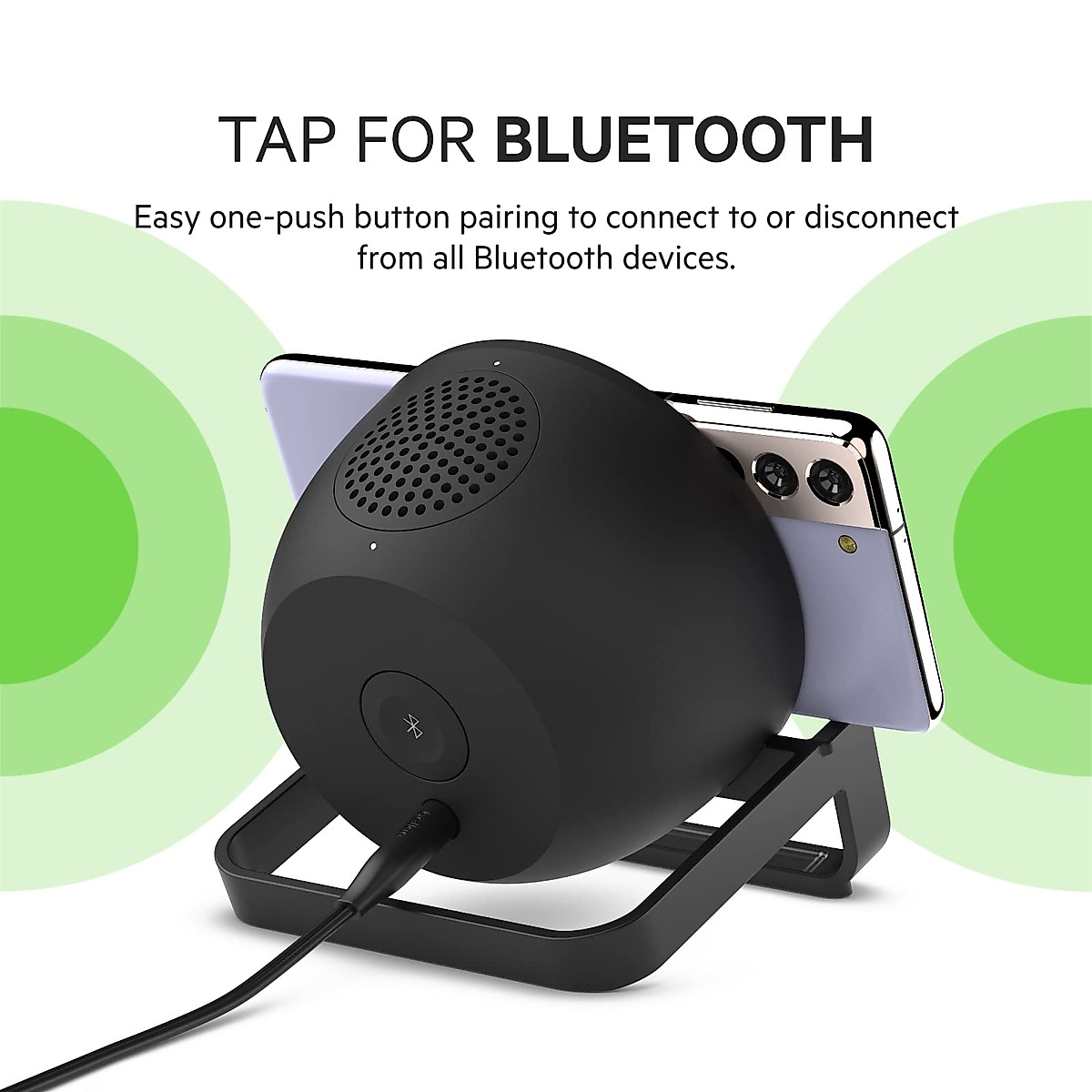 Belkin Quick Charge Wireless Charger + Bluetooth Speaker - Qi-Certified Charger Stand for iPhone, Samsung Galaxy & More - Charge While Listening to Music, Streaming Videos, & Video Calling - Black